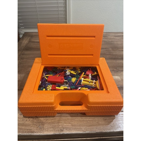 Toys | Vintage Kinex Orange Box Hard Carrying Carry Case 1988 Filled ...